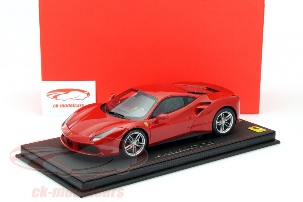 BBR Models 1:18 Ferrari 488 GTB Year 2015 red metallic P18106 model car ...