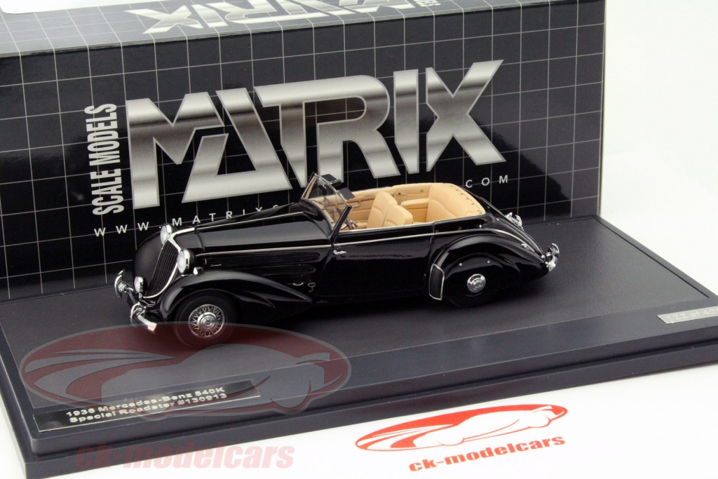 Matrix 1:43 Mercedes-Benz W24 540K Special Roadster イヤー 1936 黒 MX41302 ...