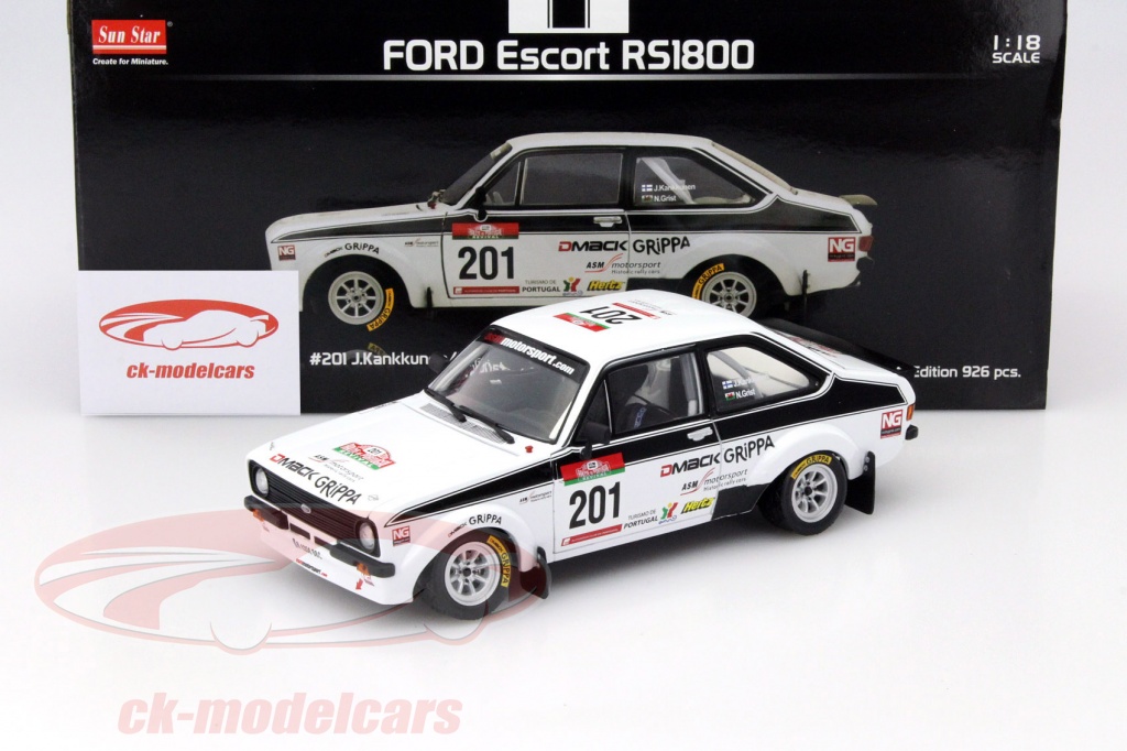 Sun Star Models 1:18 Ford Escort RS 1800 #201 Vencedor Rallye Portugal ...
