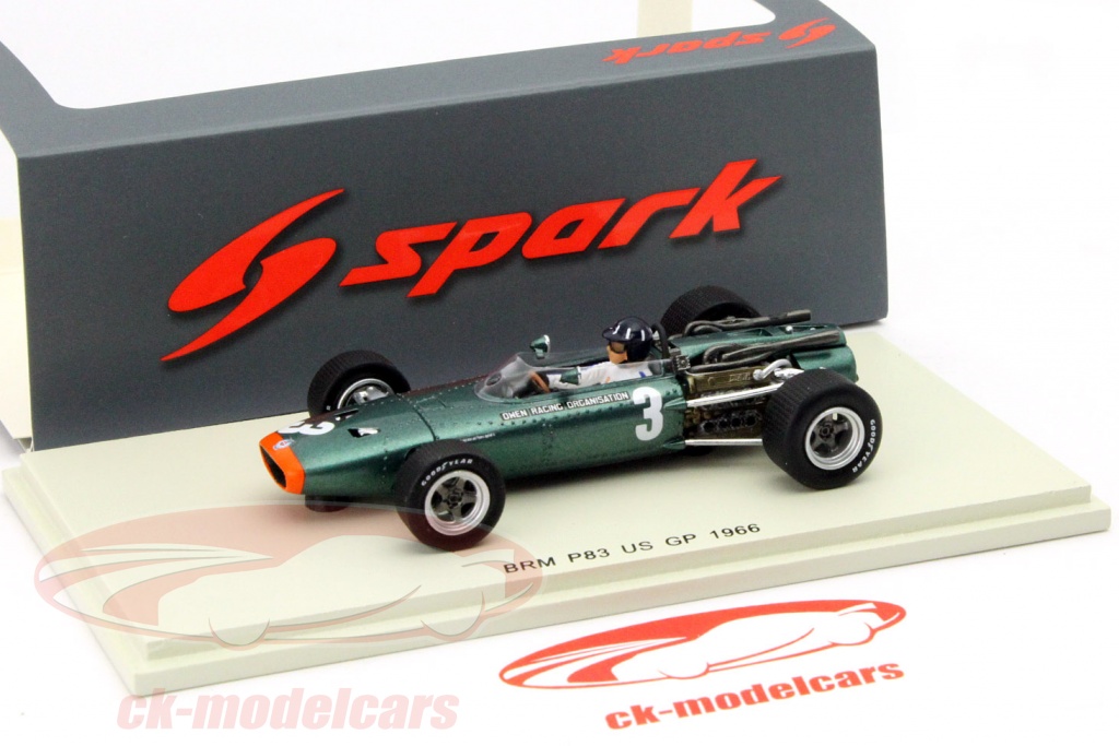 Spark 1:43 Graham Hill BRM P83 #3 USA GP Formel 1 1966 S4253 model bil ...