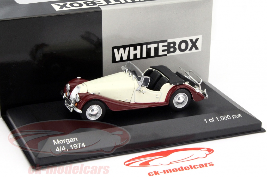 WhiteBox 1:43 Morgan 4/4 Year 1974 dark red / beige WB161 model car ...