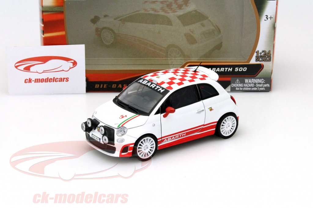 MotorMax 1:24 Fiat Abarth 500 R3T 赤 / ホワイト 73379W モデル 車 73379W 661732733798