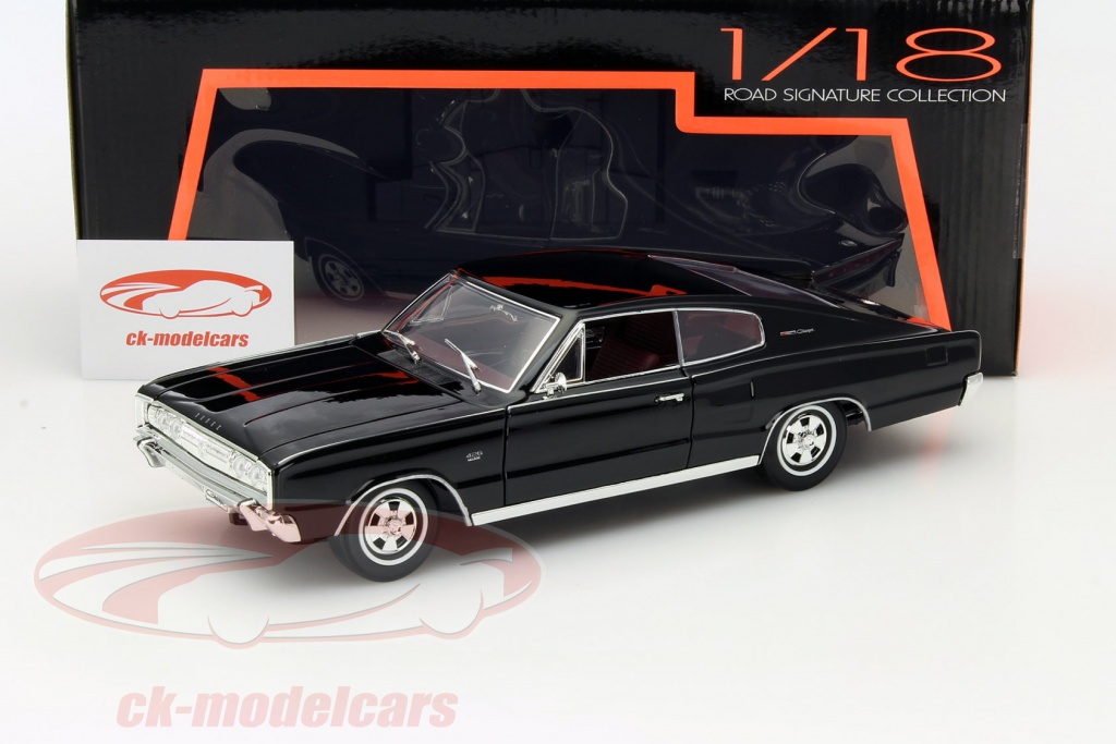 Lucky DieCast 1:18 Dodge Charger Year 1966 black 92638 model car 92638 ...