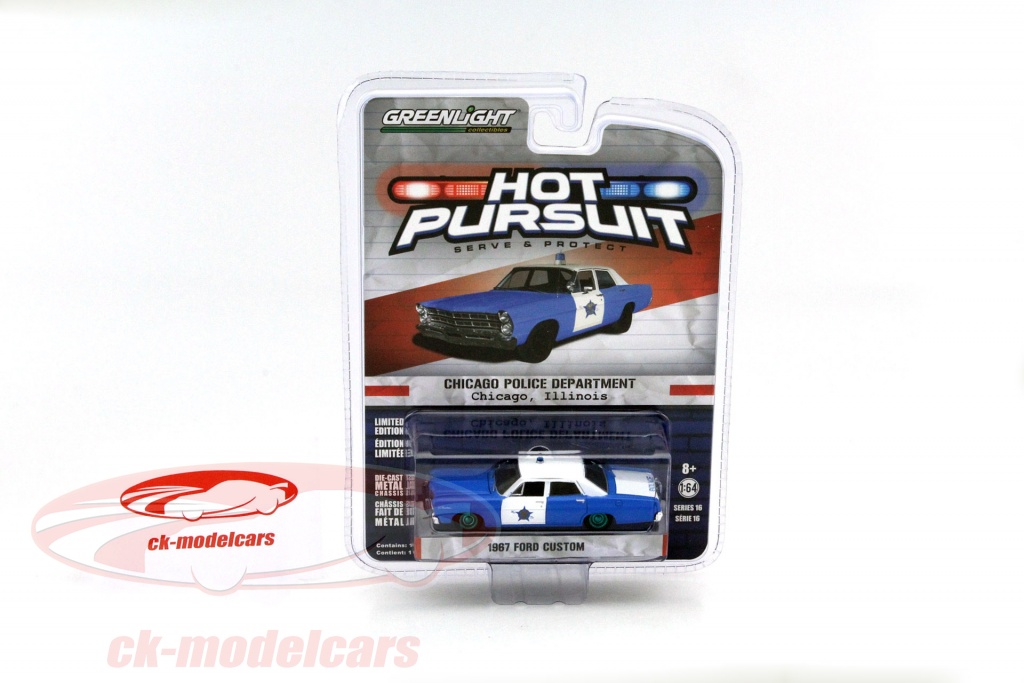 Greenlight 1:64 Ford Custom 年 1967 シカゴ 警察 部門 緑 42730 (grüne Version ...