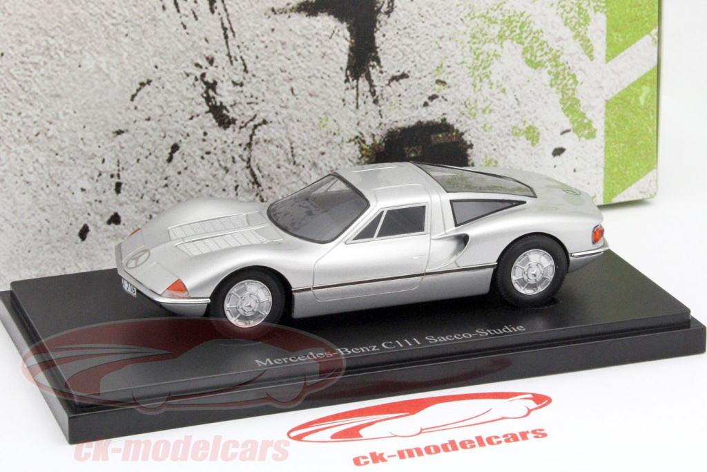 AutoCult 1:43 Mercedes-Benz C111 Sacco-Studie Baujahr 1969 silber 06008 Modellauto 06008 06008