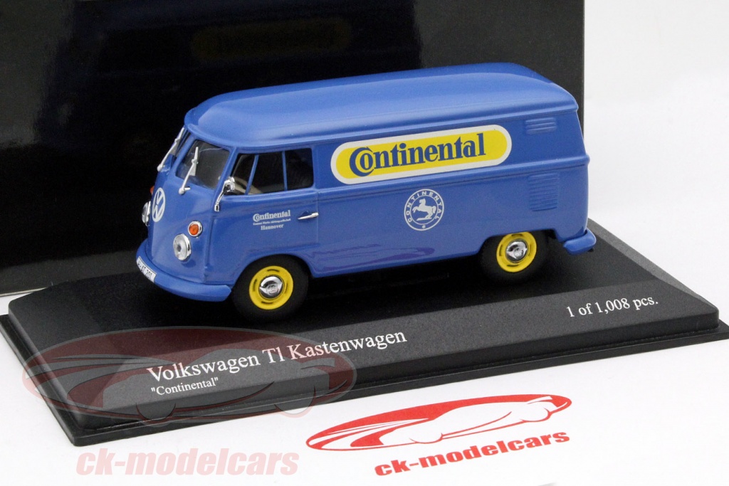 Minichamps 1:43 Volkswagen VW T1 van Continental blue 430052214 model ...