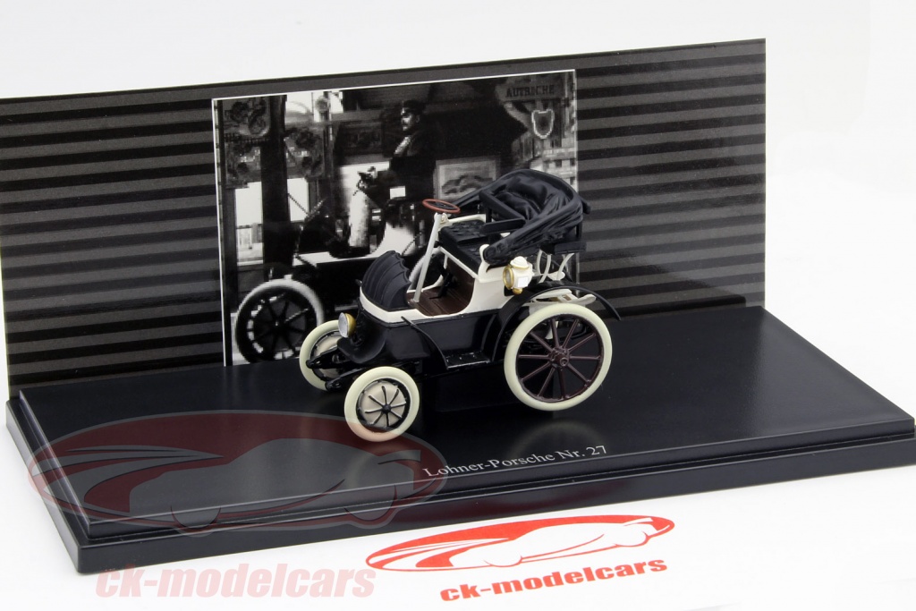 Fahr(T)raum 1:43 Lohner-Porsche Nr. 27 Simper Vivius open black / white ...