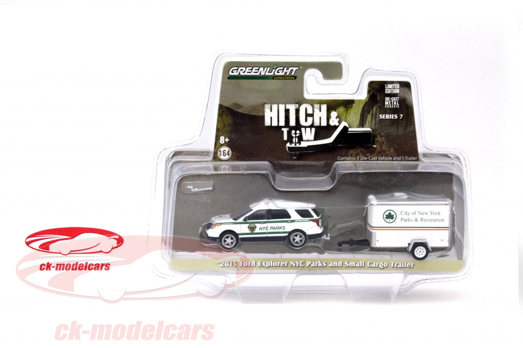 Greenlight 1:64 Ford Explorer NYC Parks and Small Cargo Trailer weiß ...