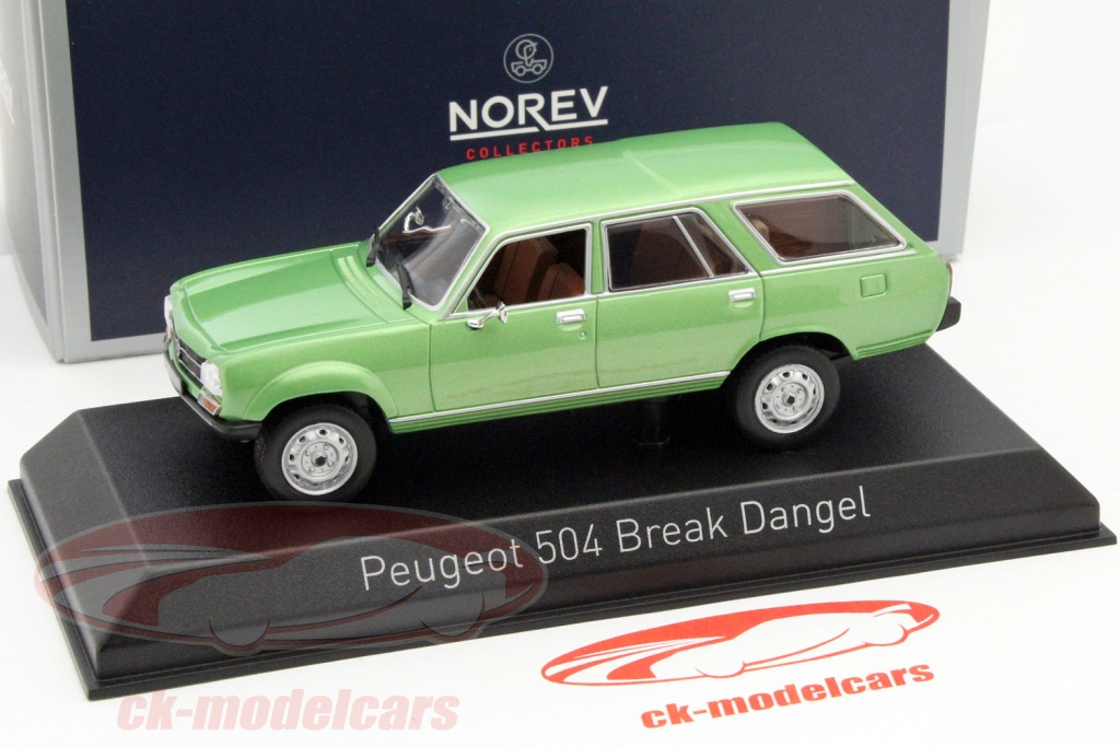 Norev 1:43 Peugeot 504 Break Dangel Year 1980 green 475430 model car ...