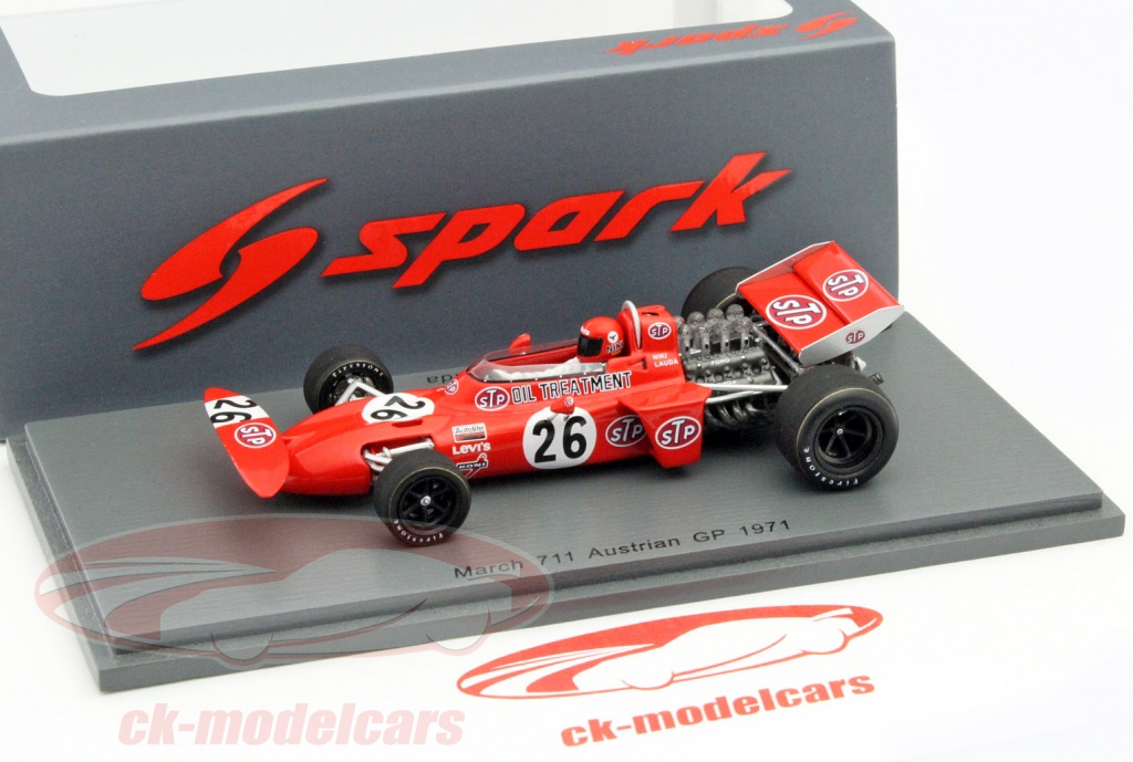 Spark 1:43 Niki Lauda March 711 #26 Österreich GP Formel 1 1971 S3379 ...