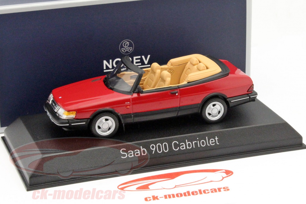 Norev 1:43 Saab 900 Turbo 16 Cabriolet Year 1992 red 810042 model car ...