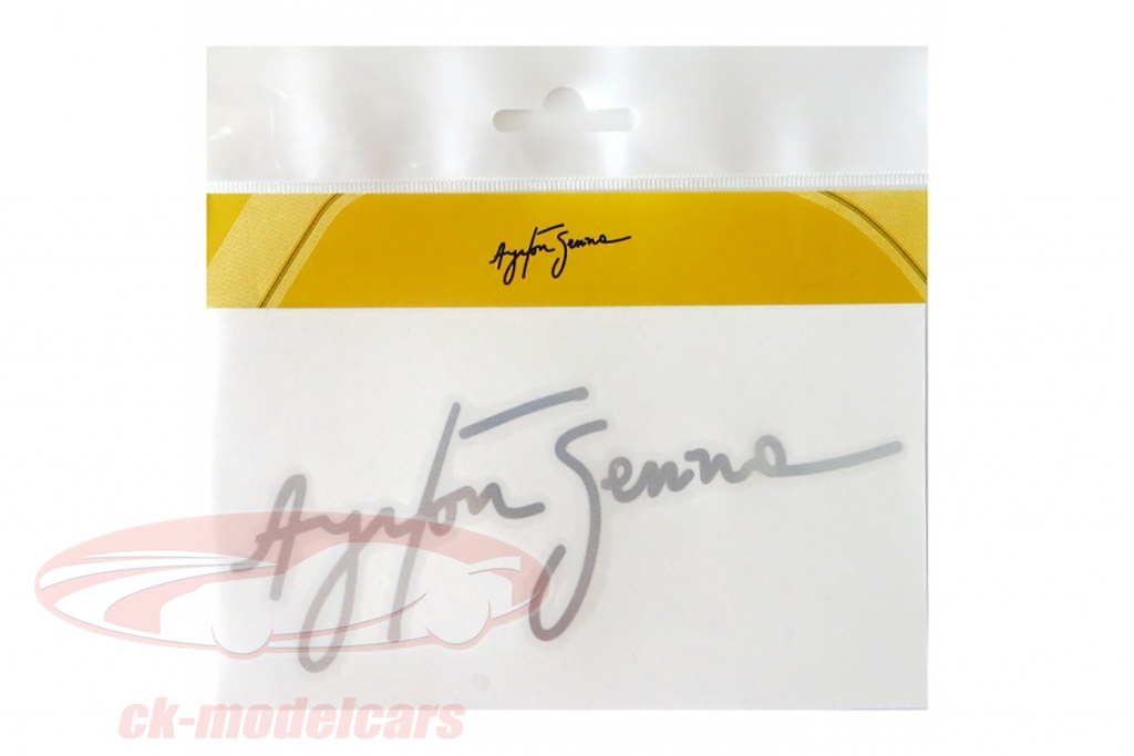 Ayrton Senna sticker signature silver 160 x 90 mm AS-15-899-S AS-15-899 ...