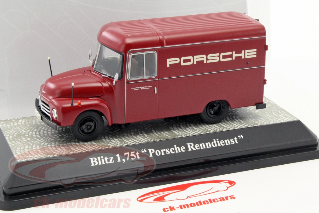 Premium Classixxs 1:43 Opel Blitz 1,75 t Porsche racing service red ...