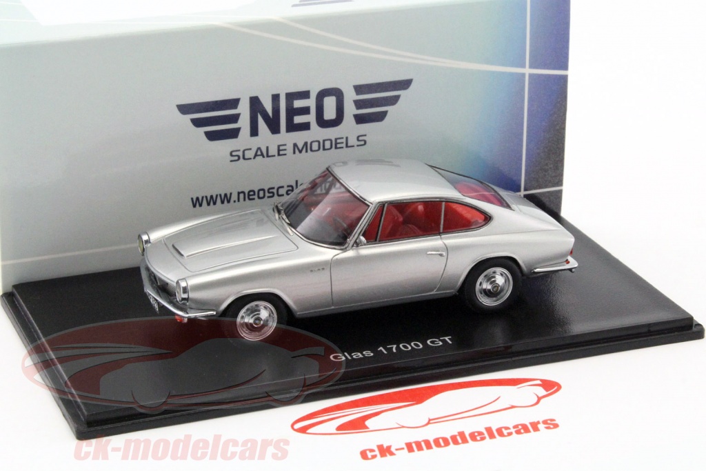 Neo 1:43 Glas 1700 GT argent métallique NEO43911 modèle voiture ...