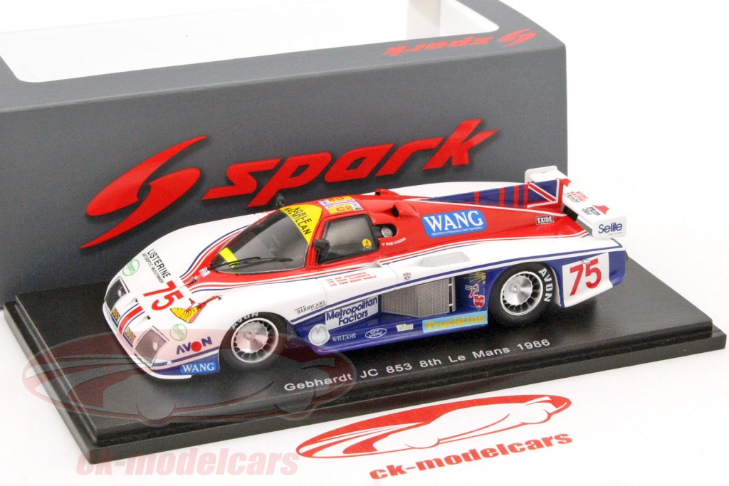 Spark 1:43 Gebhardt JC843 #75 24h LeMans 1986 Harrower, Clements, Dodd ...