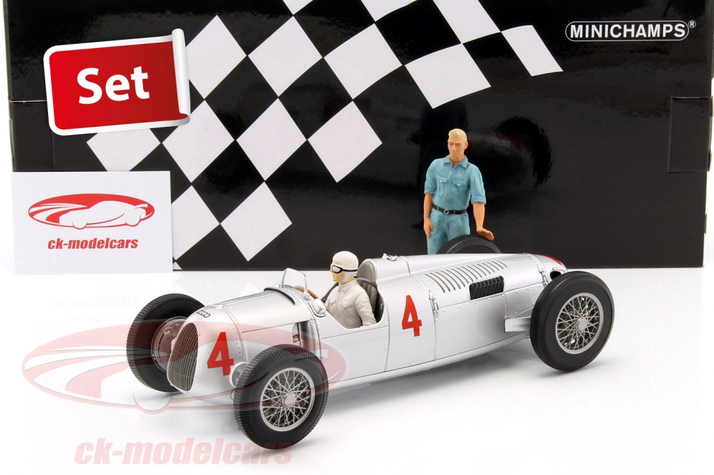 Minichamps 1:18 Ajuste: Figutec figura mecánico + Auto Union Typ C #4 ...