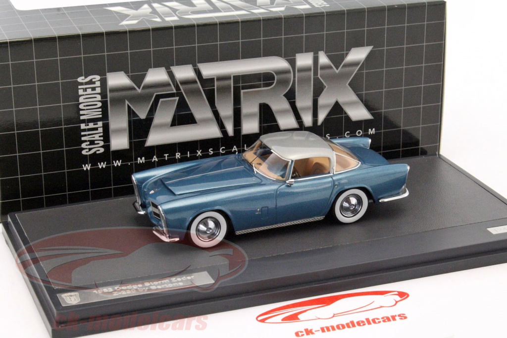 Matrix 1:43 Dodge Storm Zeder Z-250 Bertone Baujahr 1953 blau metallic ...