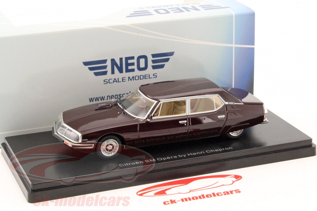 Neo 1:43 Citroen SM Opera by Henri Chapron dunkelrot NEO47150 ...