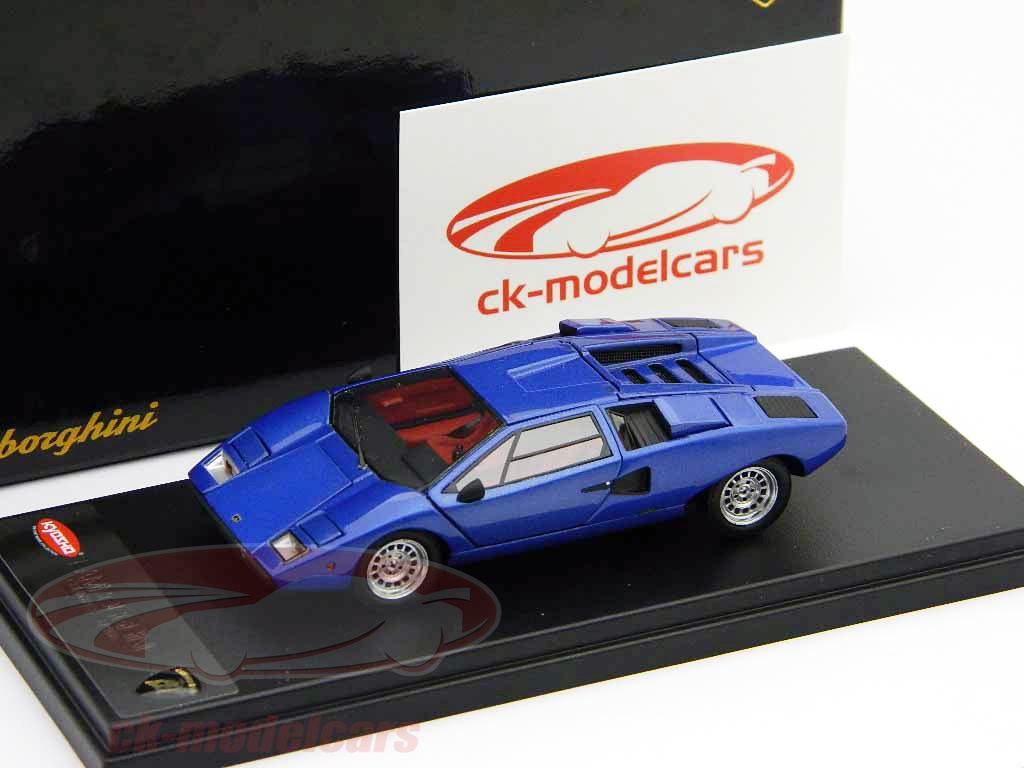 Kyosho 1:43 Lamborghini Countach LP400 blue metallic 04101BL model car ...