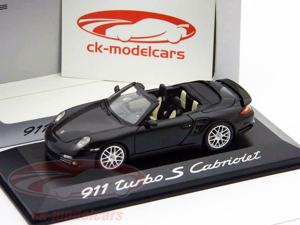 Minichamps 1:43 Porsche 911 Turbo S Cabriolet Black WAP 020 014 0A ...