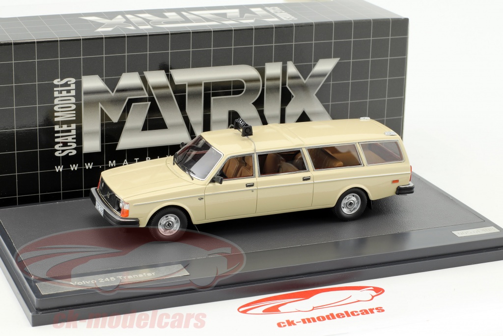 Matrix 1:43 Volvo 245 Transfer taxi year 1978 cream white MX12106-052 ...