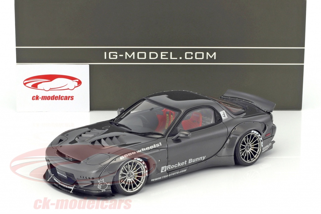 Ignition Model 1:18 Rocket Bunny RX-7 (FD3S) gris metálico IG1040 modelo coche IG1040 4573448880405