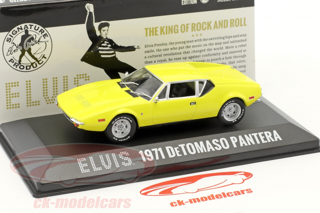 Greenlight 1:43 DeTomaso Pantera Elvis year 1971 yellow 86502 model car ...