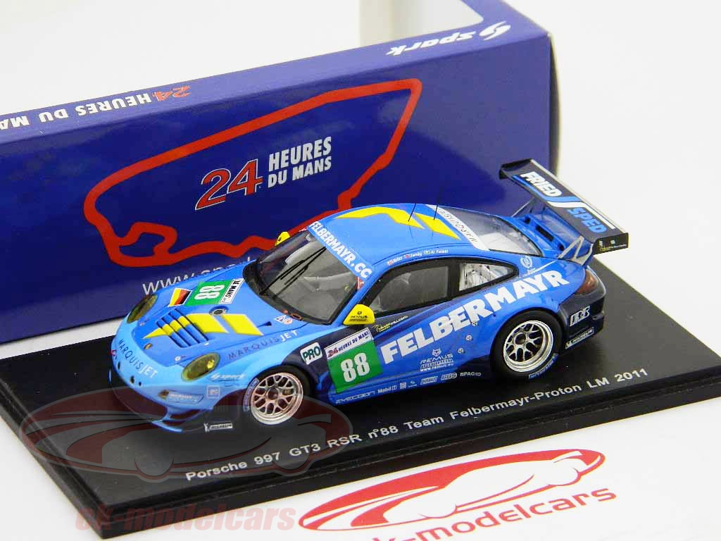 Spark 1:43 Porsche 997 GT3 RSR #88 24h LeMans 2011 S3420 model car ...