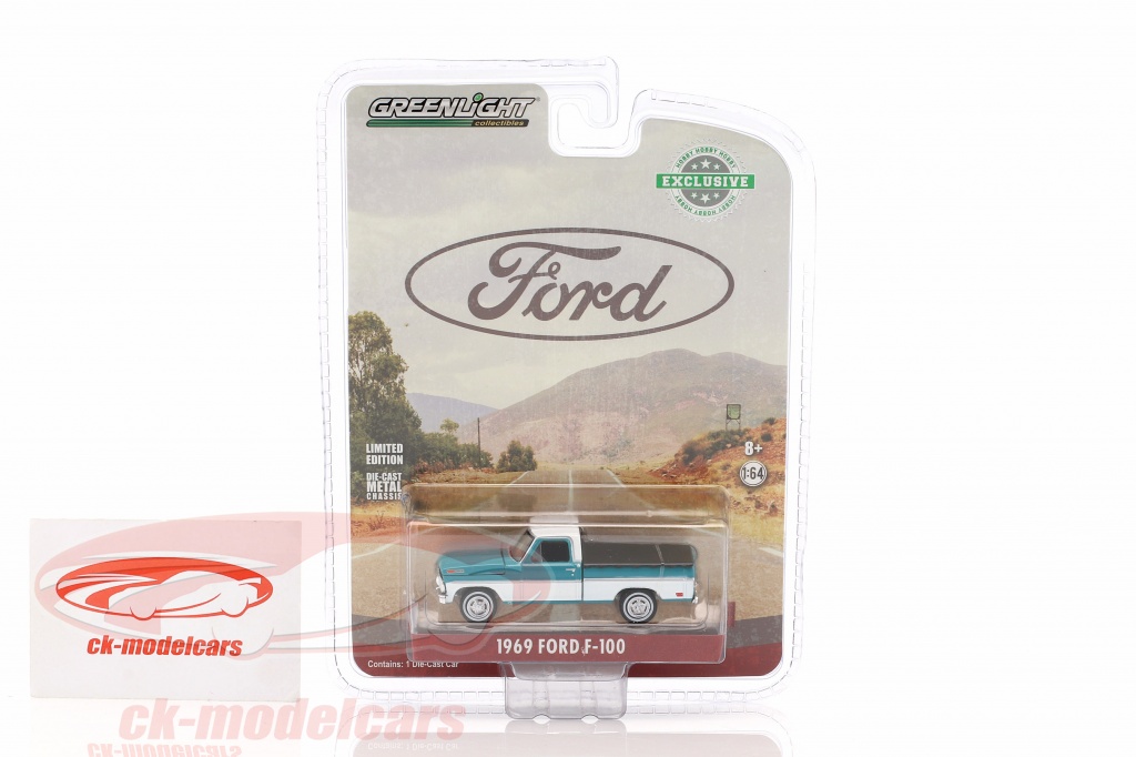 Greenlight 1:64 Ford F-100 año 1969 turquesa / blanco 29924 modelo ...