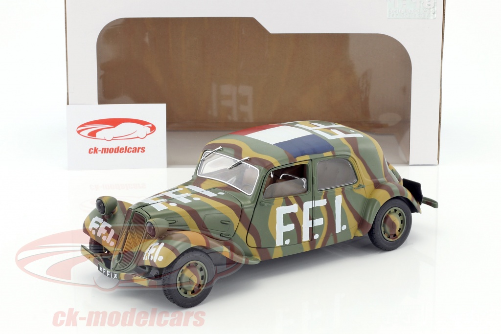 Solido 1:18 Citroen Traction 11CV FFI 建造年份 1944 伪装 S1800902 模型 汽车 ...