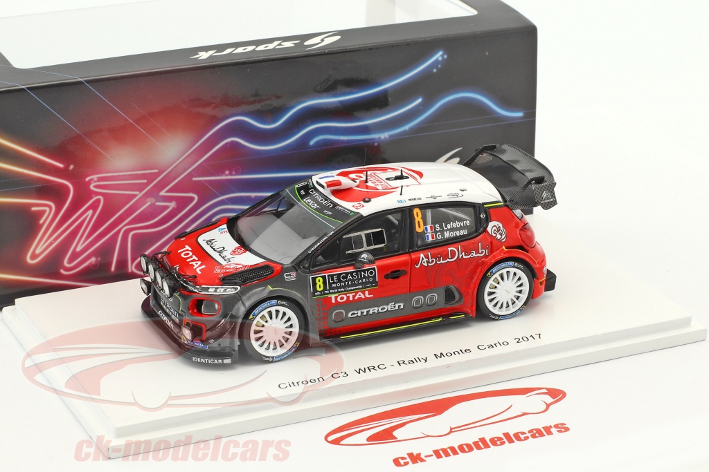 Spark 1:43 Citroen C3 WRC #8 Rallye Monte Carlo 2017 Lefebvre, Moreau S5159 模型 汽车 S5159 ...