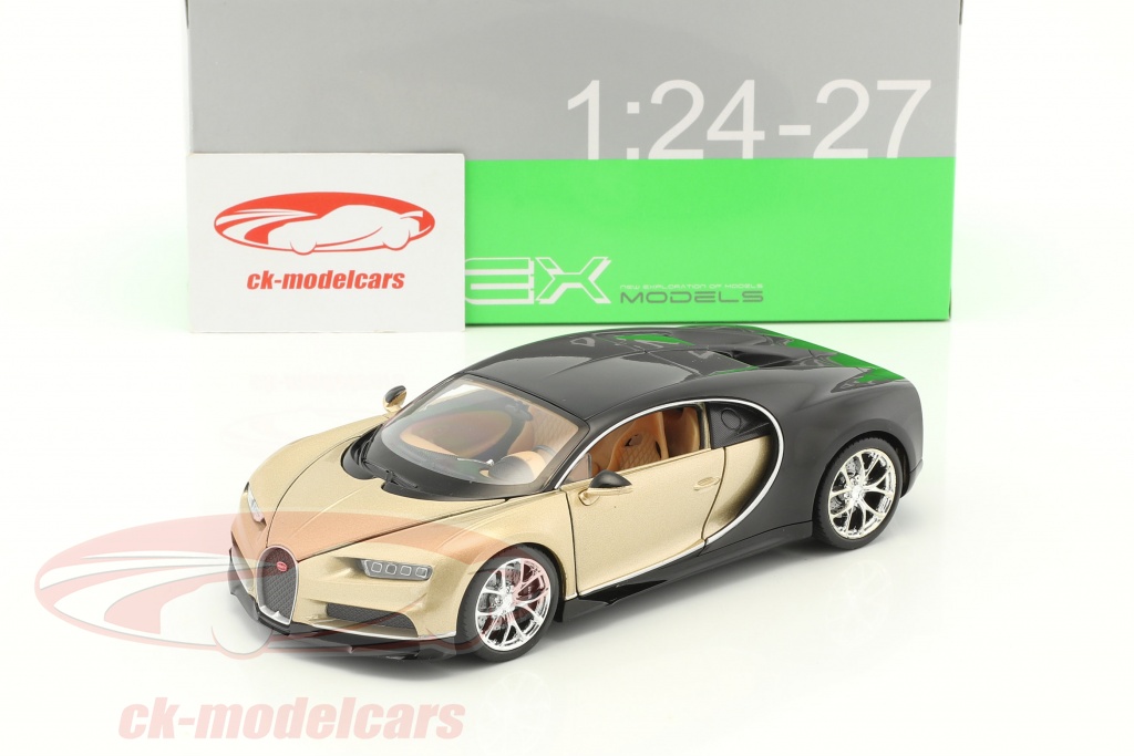 Welly 1:24 Bugatti Chiron Bouwjaar 2017 goud / zwart 24077 model auto ...