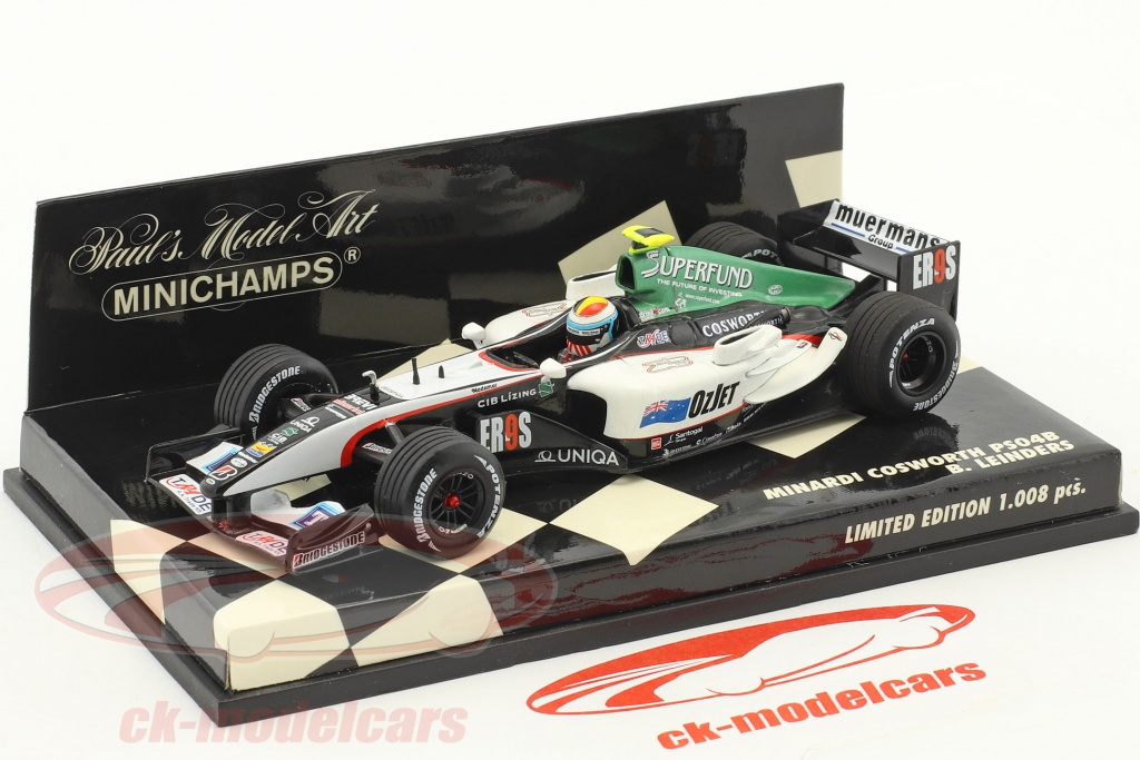 Minichamps 1:43 Bas Leinders Minardi PS04B Formel 1 2004 400040040 ...