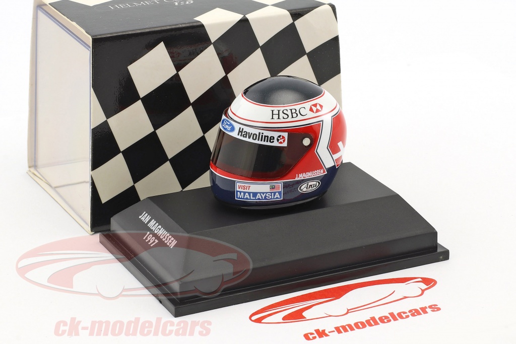 Minichamps 1:8 Jan Magnussen Stewart SF01 formula 1 1997 helmet CK46267 ...