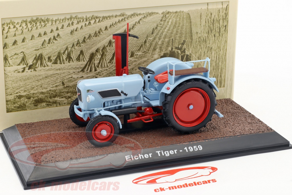 Atlas 1:32 Eicher Tiger tractor año de construcción 1959 azul claro MAG ...