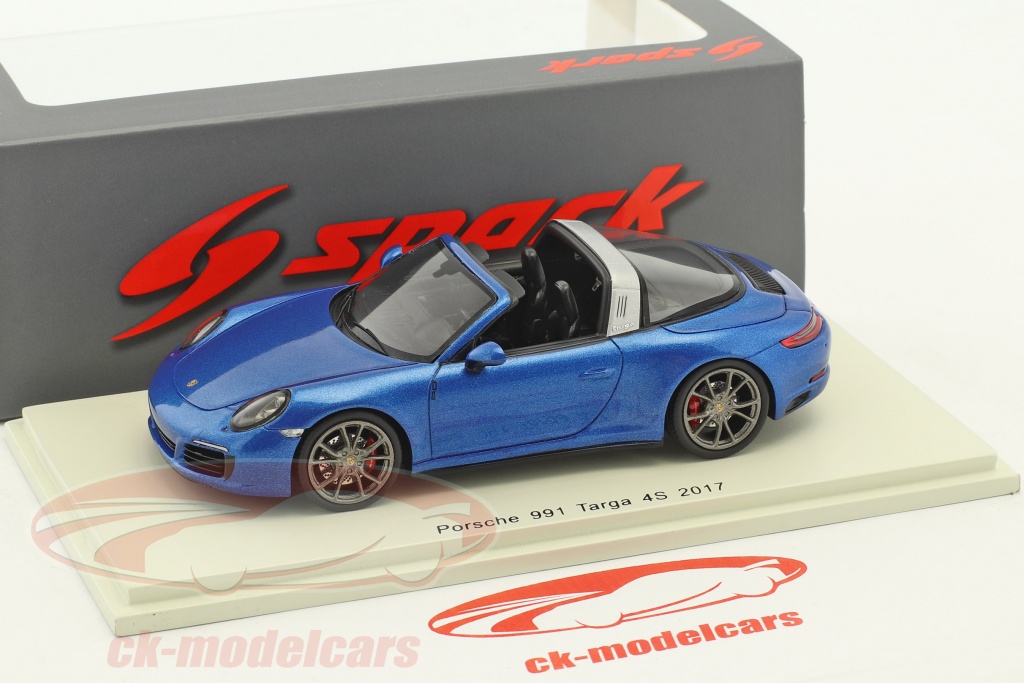 Spark 1:43 Porsche 911 (991 II) Targa 4S 築 2017 ブルー S4977 モデル 車 S4977 ...