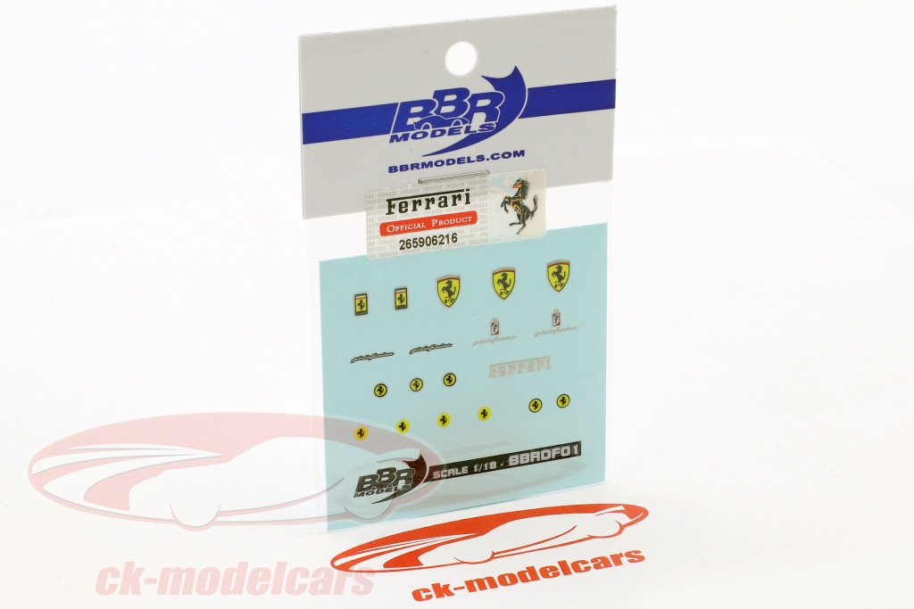 BBR Models 1:18 Ferrari Decal Set for models in the scale BBRDF01 model ...