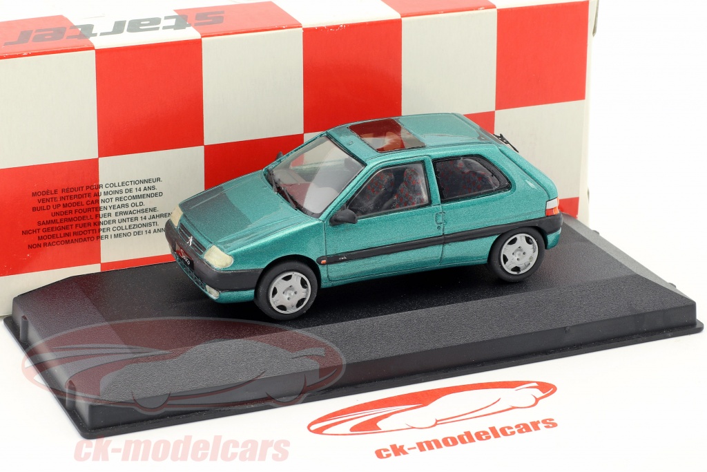 Starter 1:43 Citroen Saxo emerald green E003 model car E003