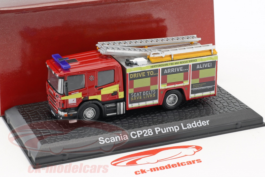 Atlas 1:72 Scania CP28 fire Department with pump ladder red / yellow ...