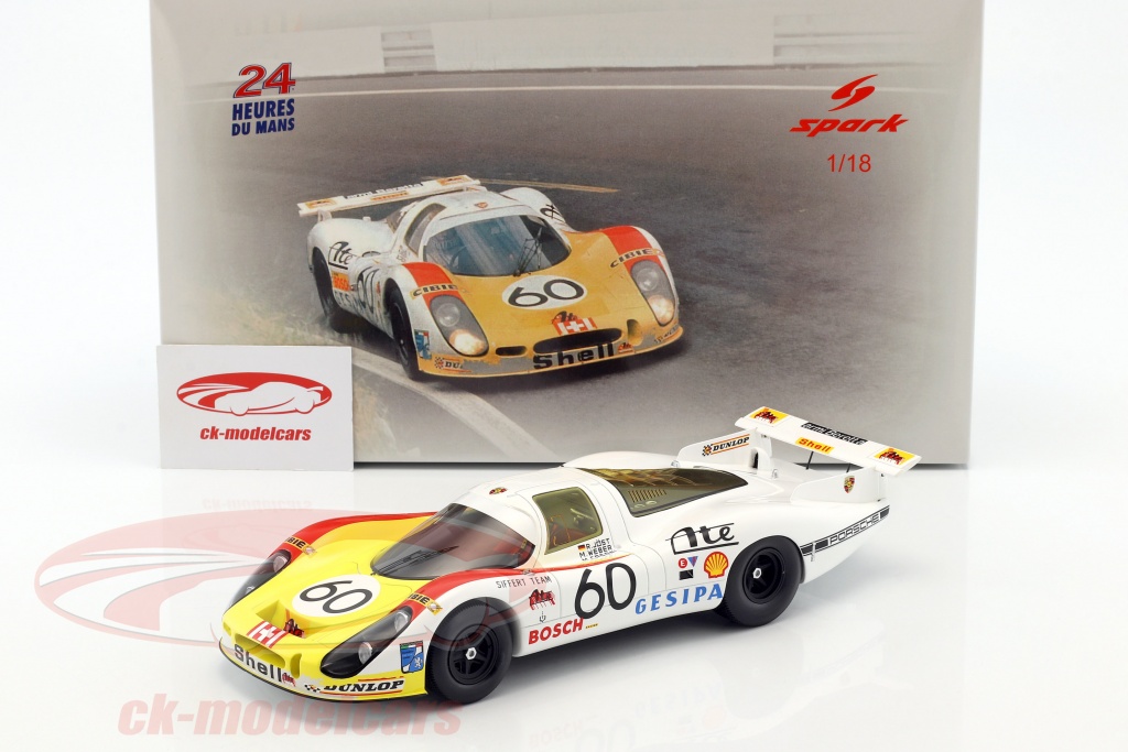 Spark 1:18 Porsche 908/01 LH #60 tercero 24h LeMans 1972 Joest, Weber, Casoni 18S291 modelo ...