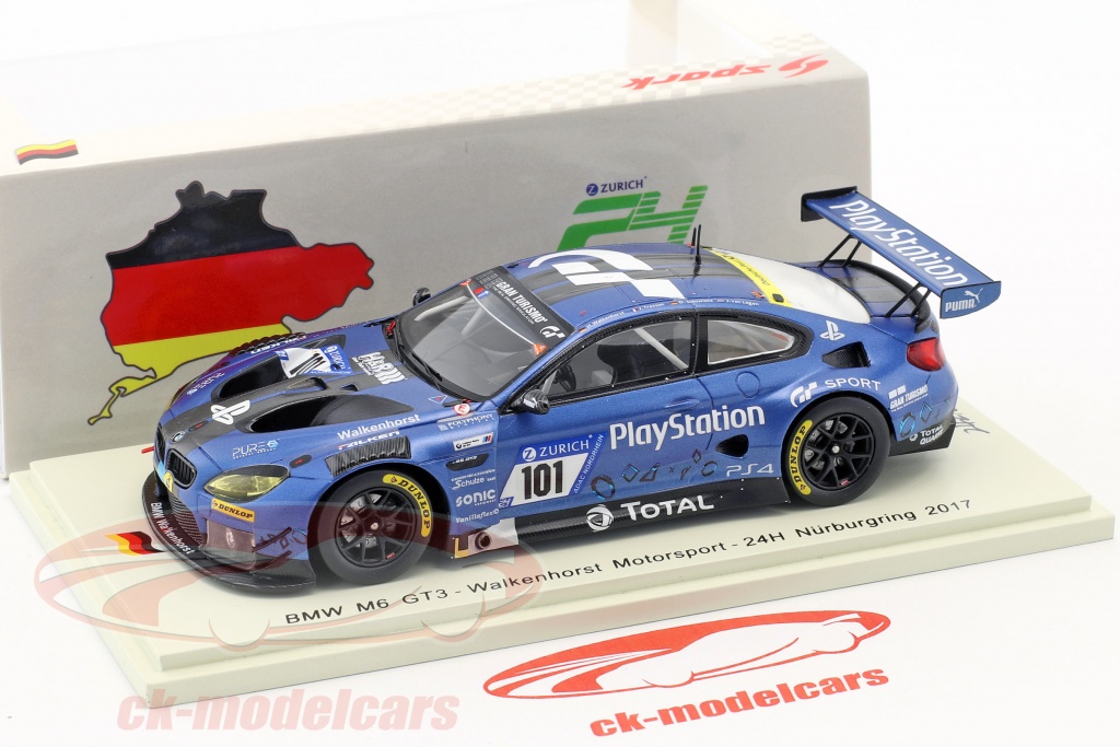 Spark 1:43 BMW M6 GT3 #101 24h Nürburgring 2017 Walkenhorst Motorsport SG368 modèle voiture ...