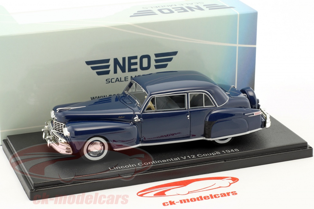 Neo 1:43 Lincoln Continental V12 Coupe year 1948 dark blue NEO47090 ...