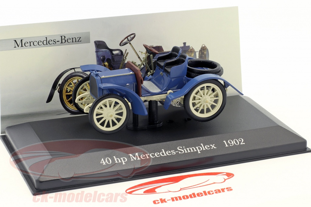Ixo 1:43 Mercedes Simplex Year 1902 blue / white 40 hp Altaya CK919154 ...