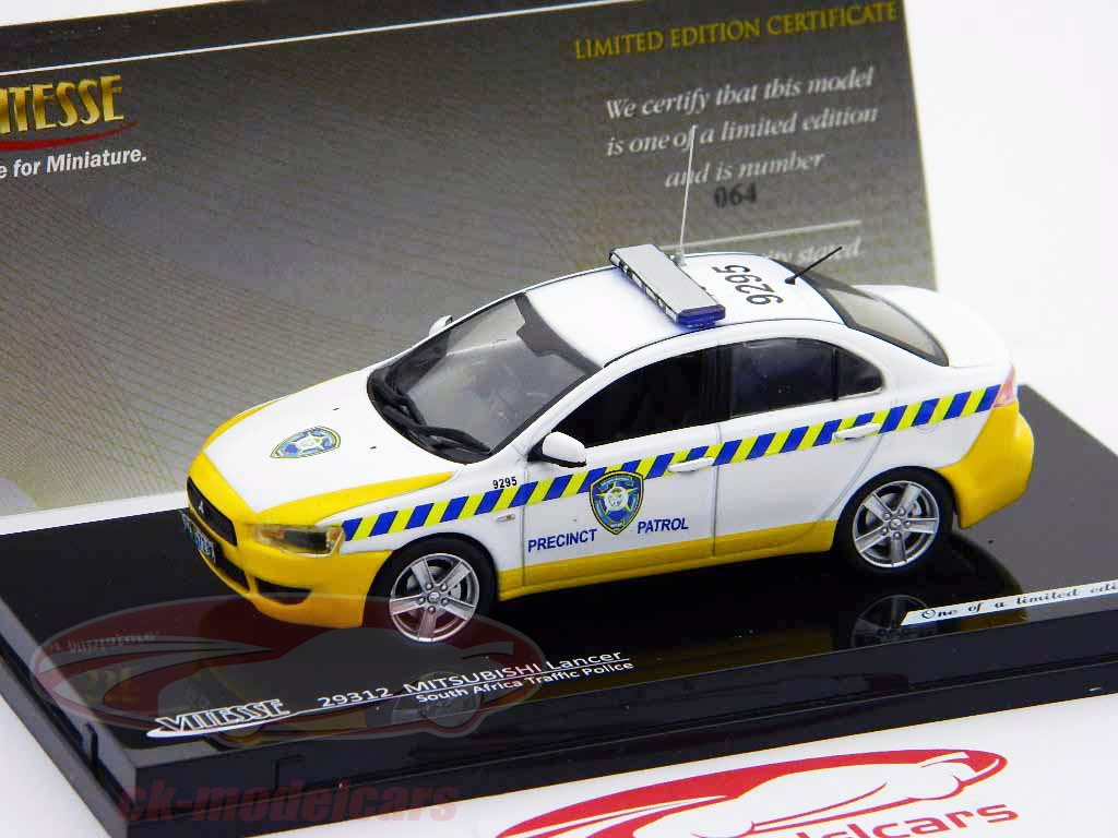 Vitesse 1:43 Mitsubishi Lancer South Africa Traffic Police Car 29312 ...