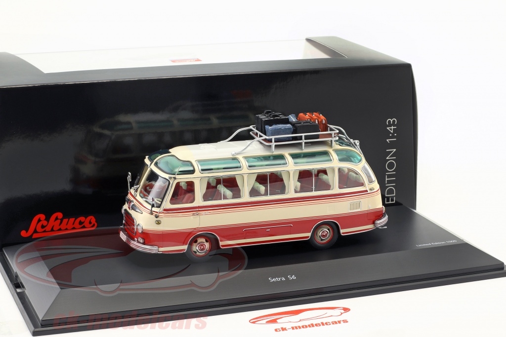 Schuco 1:43 Setra S6 bus With luggage beige / red 450292500 model car ...