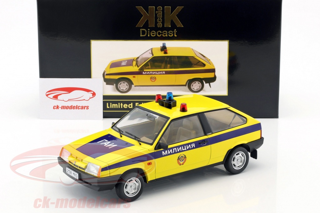 KK-Scale 1:18 Lada Samara police Russia year 1984 yellow / blue ...