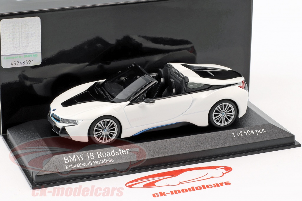 Minichamps 1:43 BMW I8 Roadster (I15) year 2018 white metallic ...