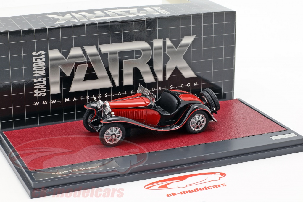 Matrix 1:43 Bugatti T55 Roadster year 1932 red / black MX40205-072 ...