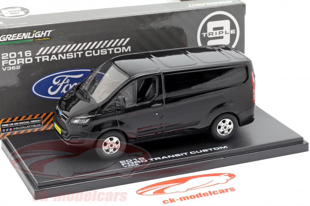 Greenlight 1:43 Ford Transit Custom V362 year 2016 black 51095 model ...