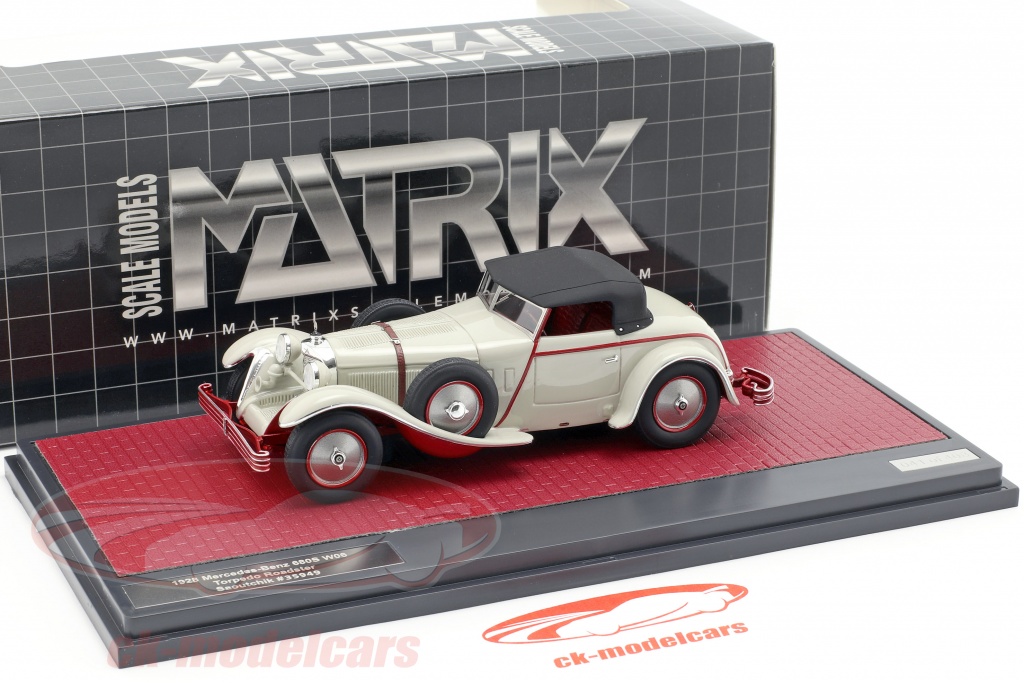 Matrix 1:43 Mercedes-Benz 680S W06 Torpedo ロードスター クローズド トップ 1928 ライトグレー ...